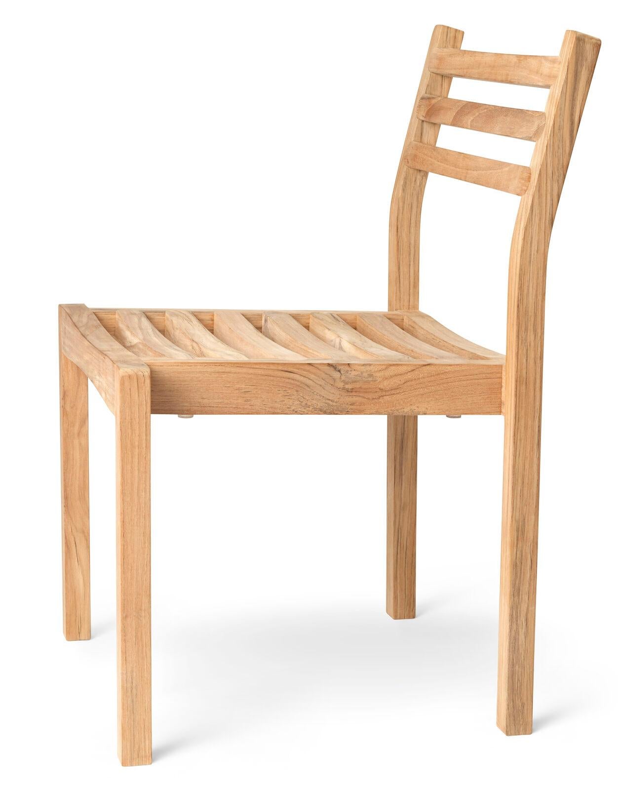 AH501 Stackable Outdoor Dining Chair in Untreateated Teak *Quickship ...