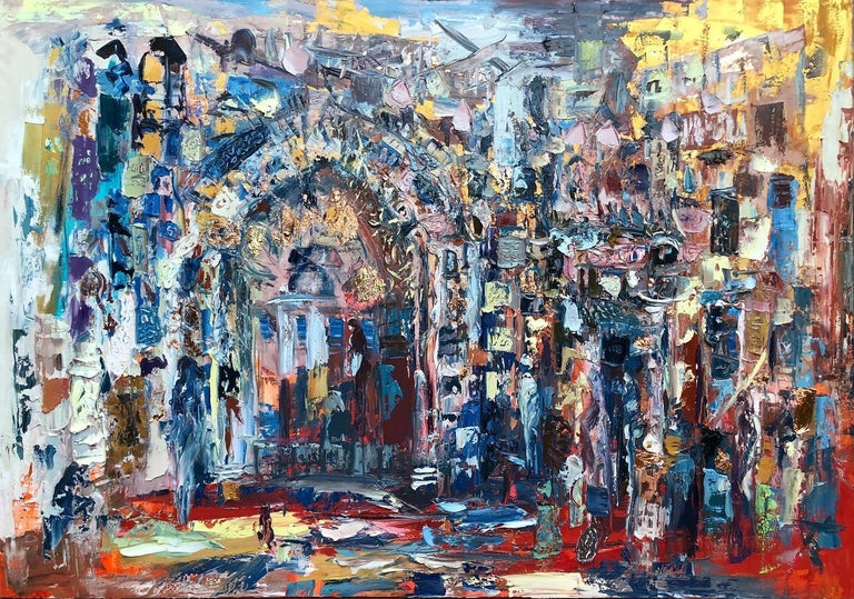 Ahmed Dafrawy - "Khan El Khalily" Painting 59" x 79" inch by Ahmed ...