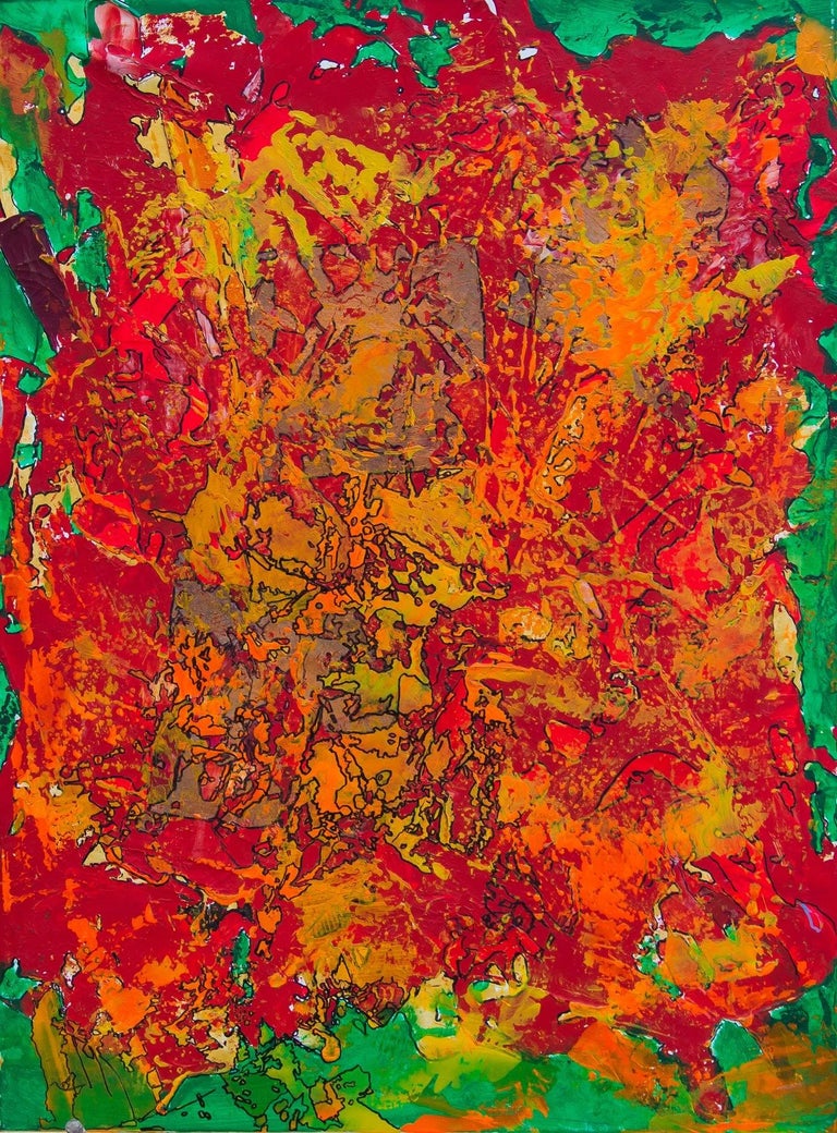 Ahmed Farid - "Forest Fire II" Abstract Painting 31" x 24" inch by ...