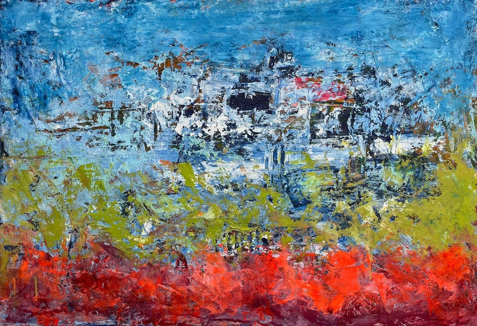 Ahmed Farid - "Orange Sky" Abstract Painting 39" x 39" inch by Ahmed ...