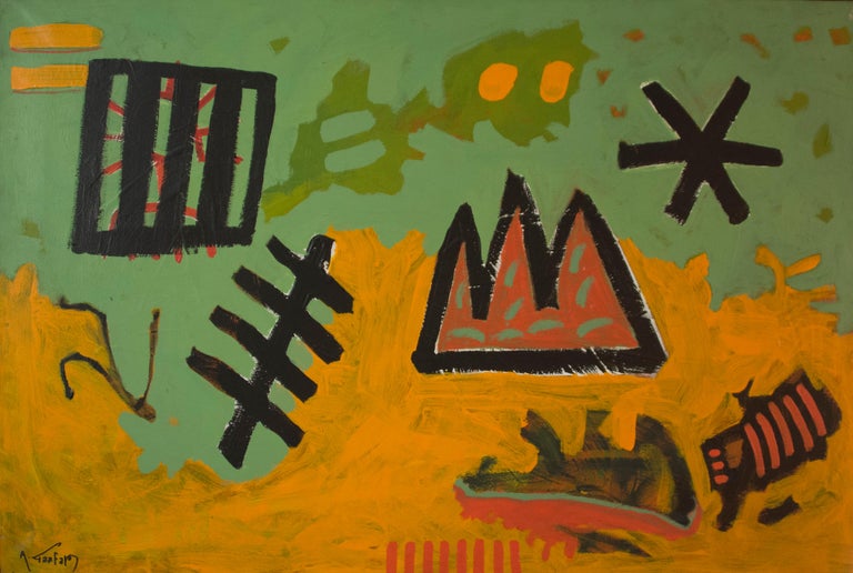 Ahmed Gaafary - "Encoded Language II" Painting 31" x 47" inch by Ahmed ...