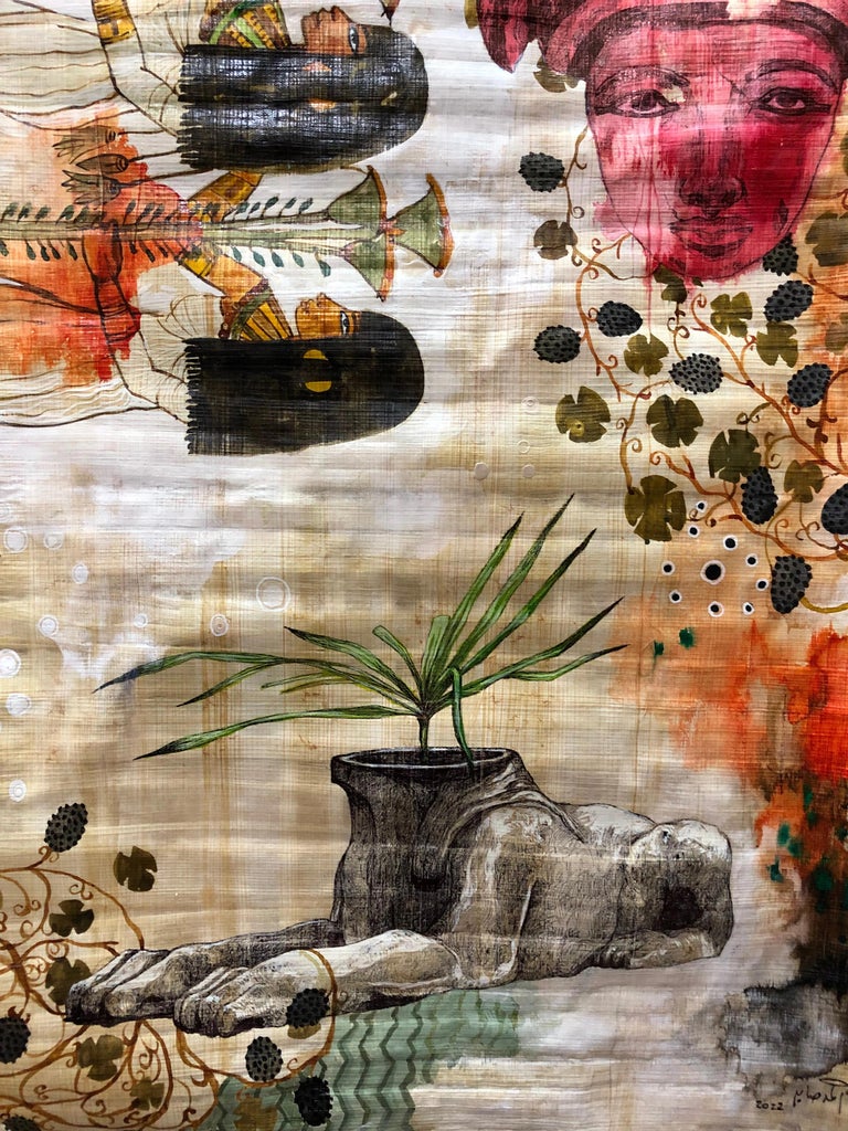 Ahmed Saber - "Hymn of Osiris II" Painting 22"" x 16" inch by Ahmed ...