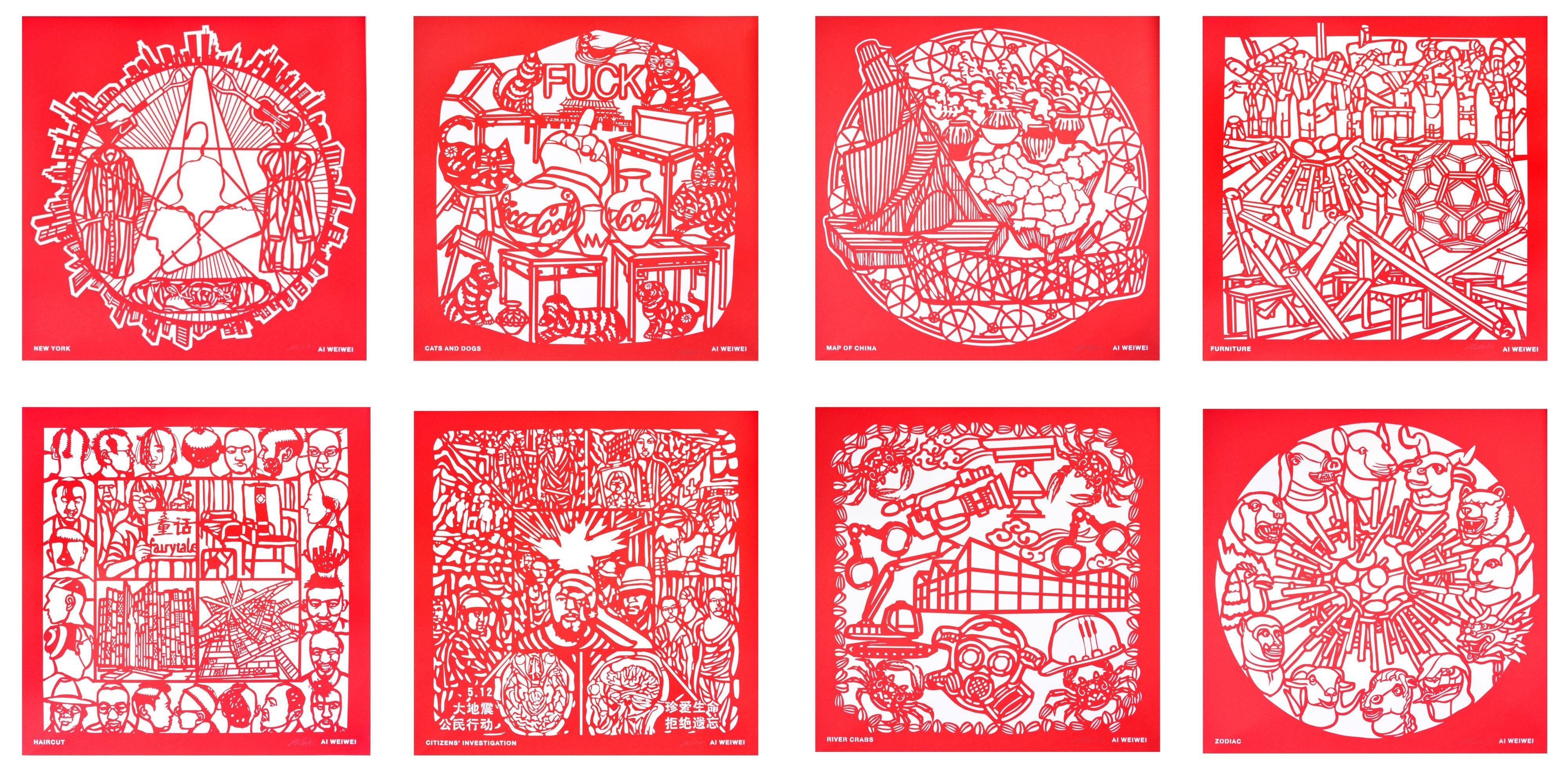 Ai Weiwei - Papercut Portfolio -- Set of eight papercuts, Chinese Art ...