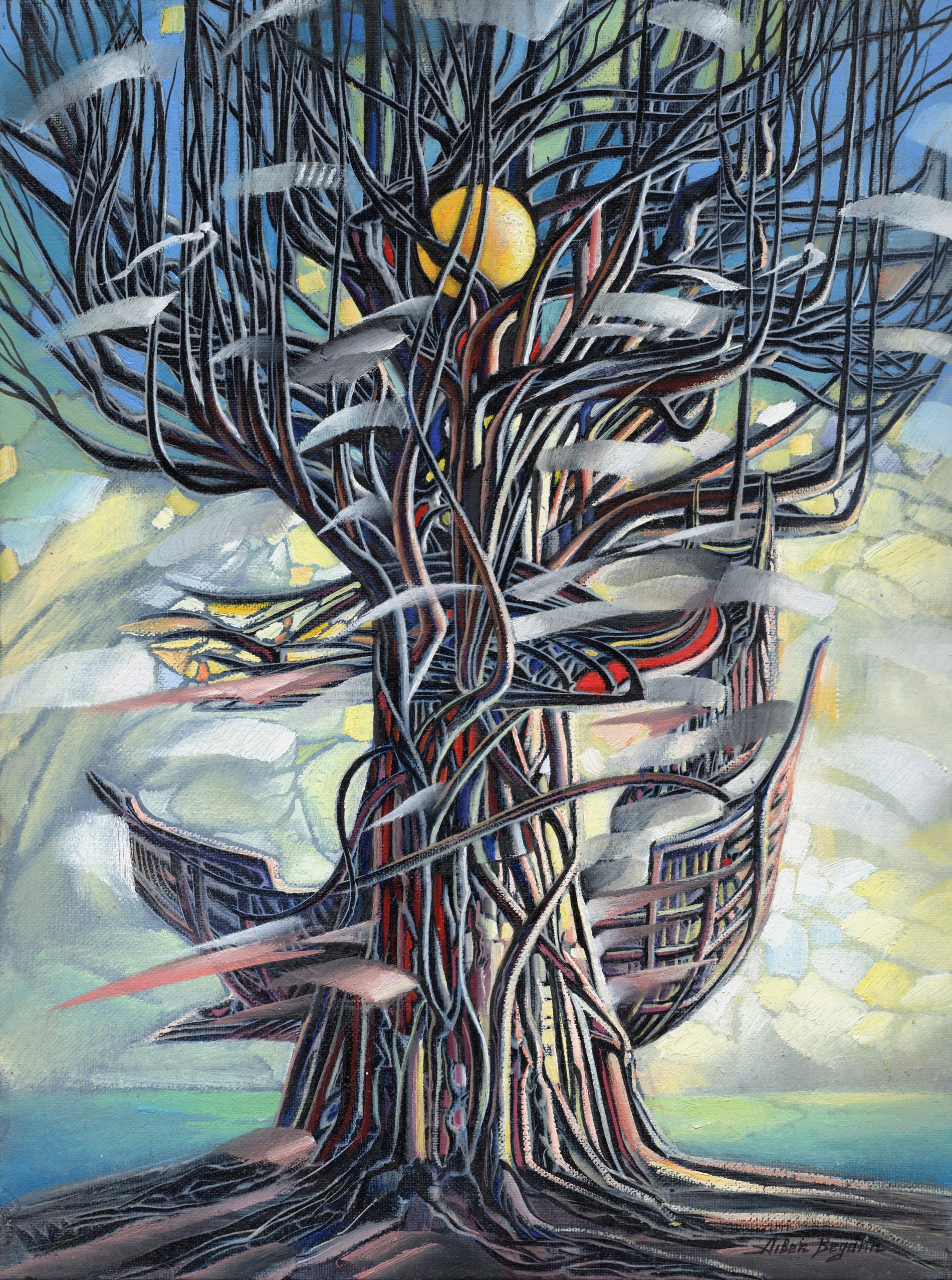 Aibek Begalin - Journey, Original Oil Painting, One of a Kind For Sale ...