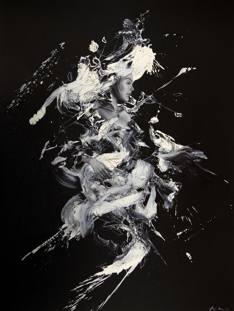 Aiden Kringen - "Onyx" Mixed Media Painting For Sale at 1stDibs