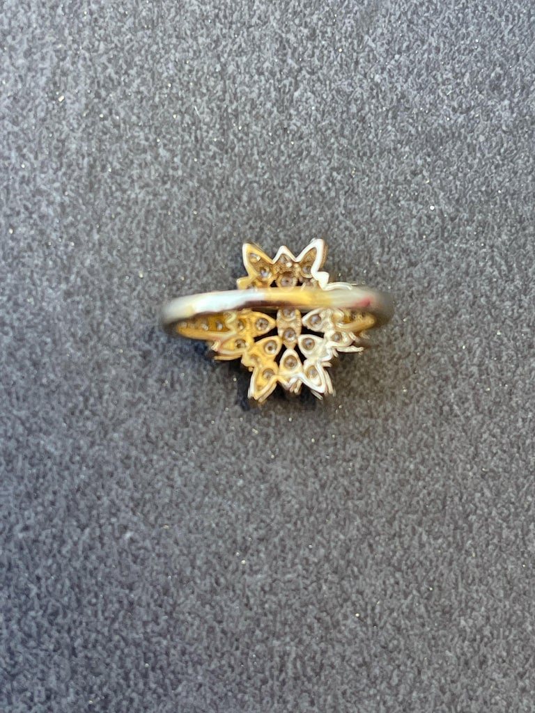 AIG Certified Sun Shaped Diamonds Gold Cocktail Engagement Ring For ...