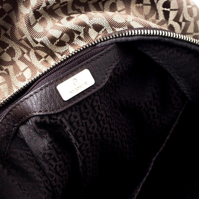 Aigner Beige/Brown Signature Canvas and Leather Icon Backpack For Sale ...