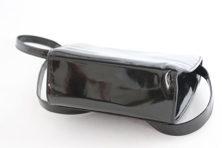 Aigner Black Patent Leather Vintage Bag For Sale at 1stDibs