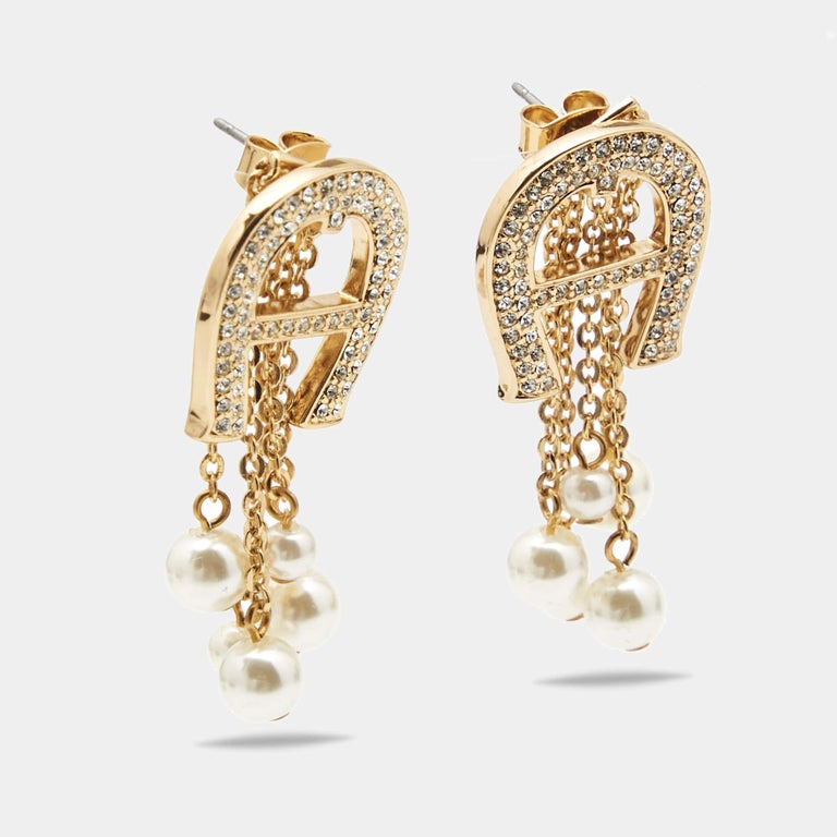 Aigner Gold Tone Capri Necklace and Earring Set For Sale at 1stDibs