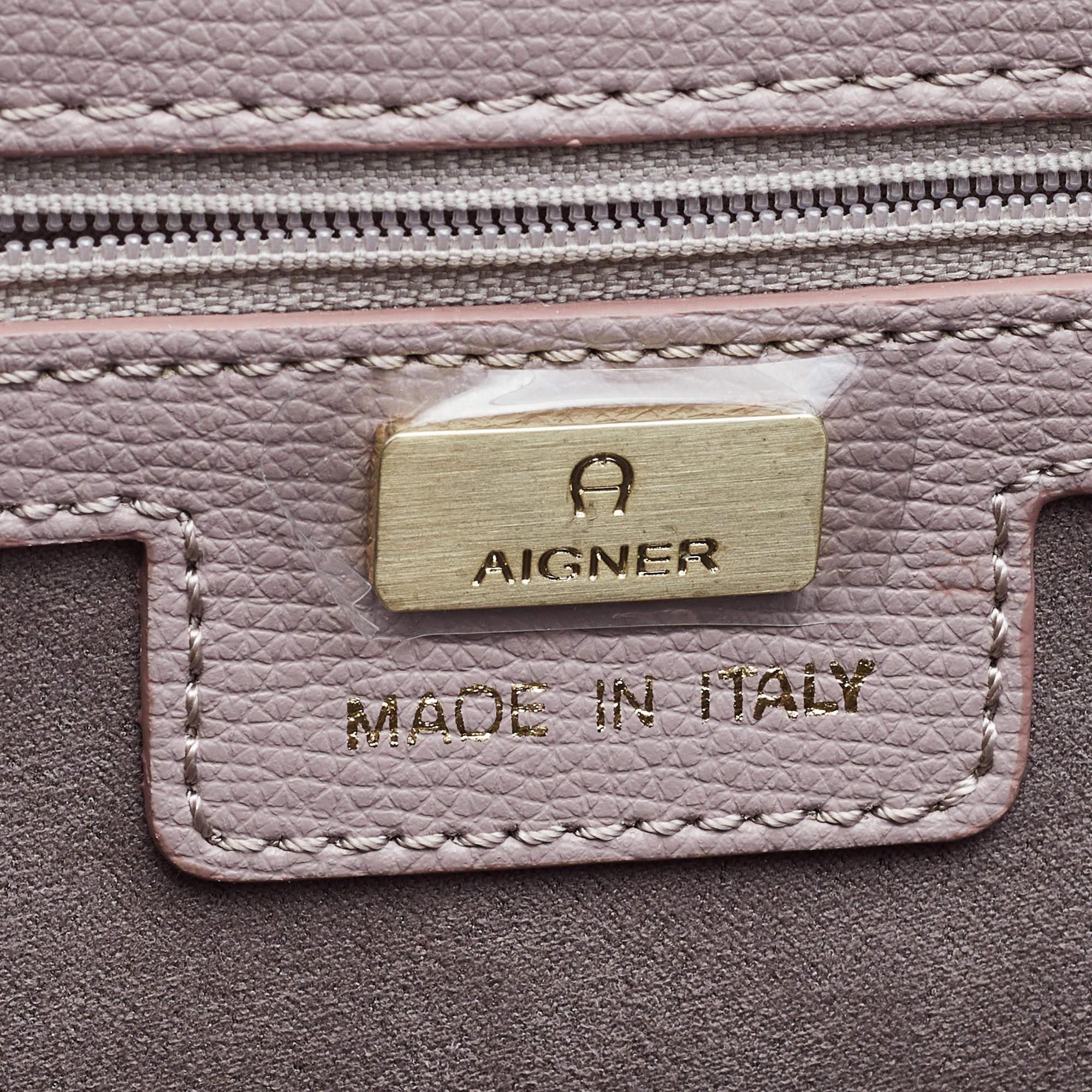 Aigner Lilac Leather Jada Top Handle Bag For Sale at 1stDibs