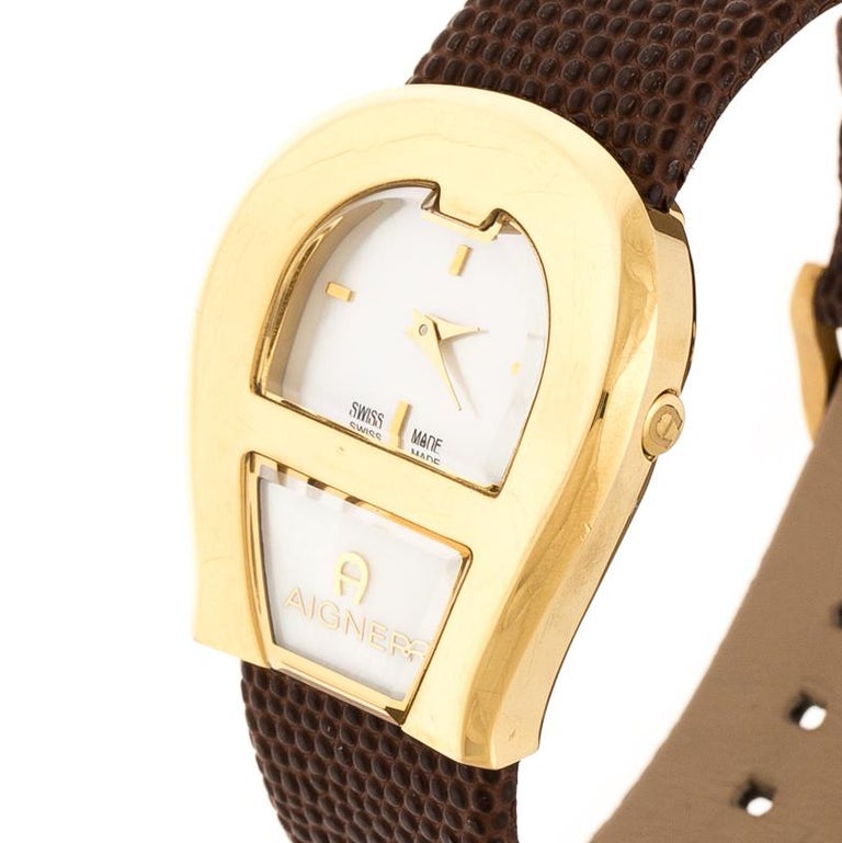 Aigner Mother of Pearl Gold Platedl Venezia A39200 Women's Wristwatch ...