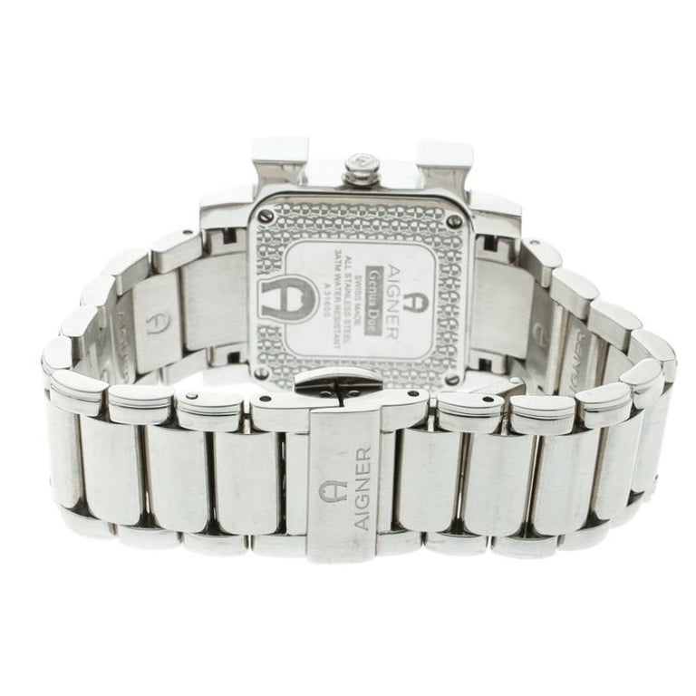 Aigner White Mother of Pearl Diamonds Genua Due A31600 Women's ...