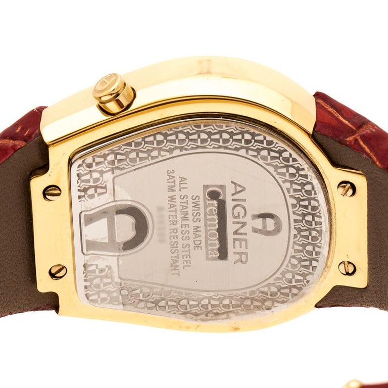 Aigner White Mother of Pearl Gold Plated Cremona A40200 Women's ...