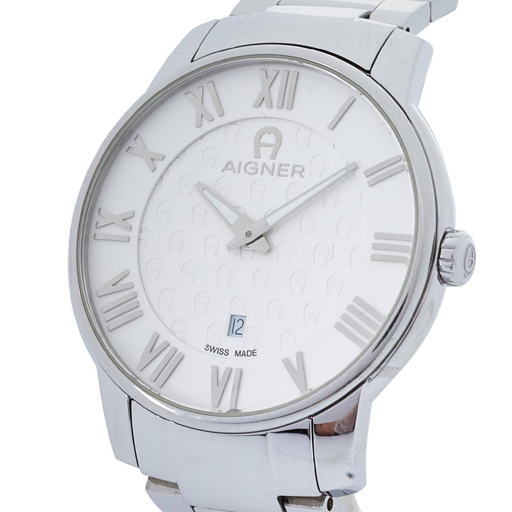 Aigner White Stainless Steel Padua A24000 Men's Wristwatch 42 mm at ...