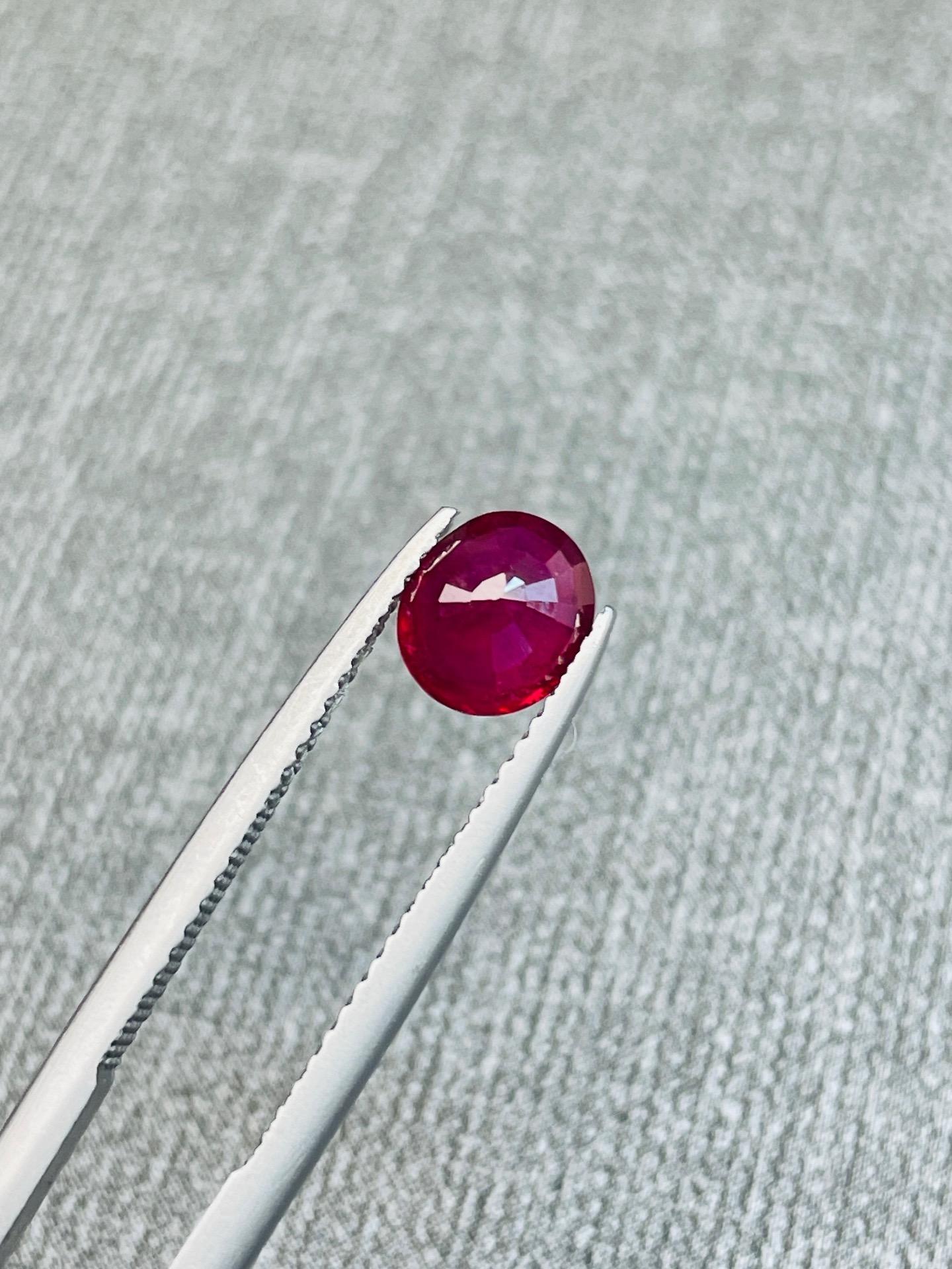 AIGS certificate unheated pigeon blood color burma ruby Myanmar 1.08 ...