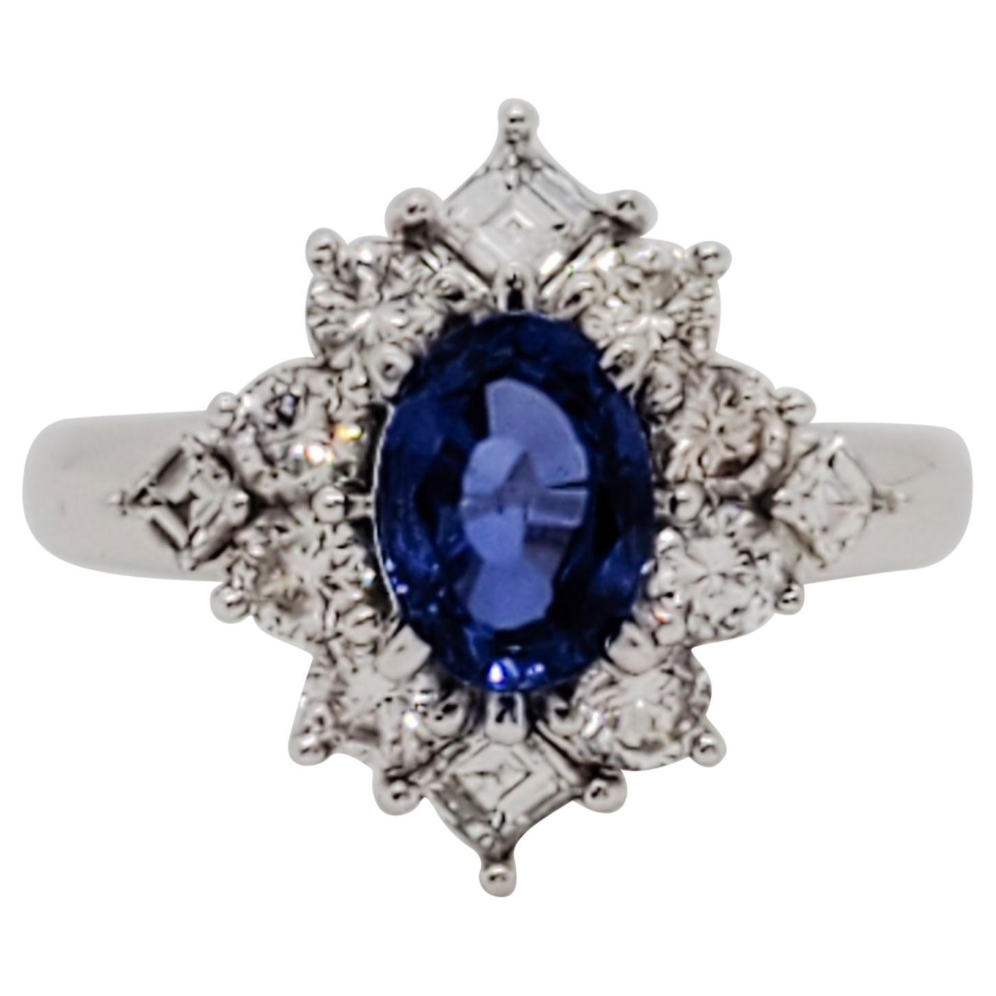 Unheated Icy Blue Burmese Sapphire And Diamond Ring By RayazTakat For ...