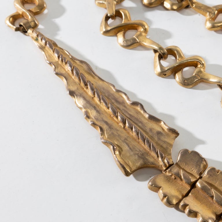 Aiguillette by Line Vautrin, Sautoir Necklace in Gilded Bronze For Sale ...