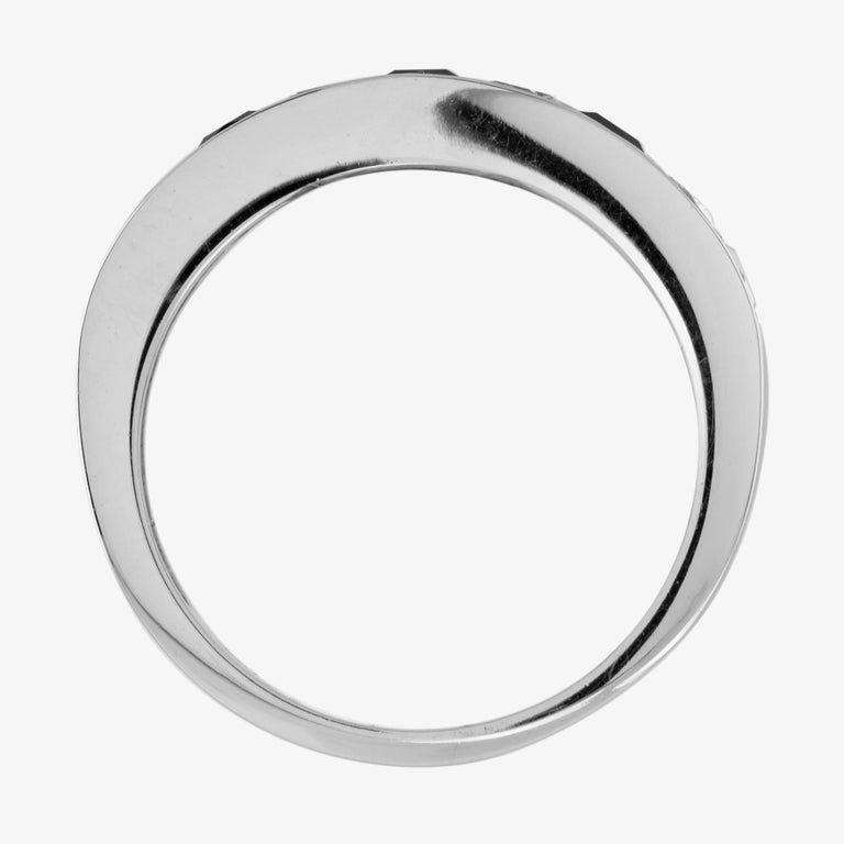 Customizable Square Ruby and Diamond Channel Half Eternity Band in 18K ...