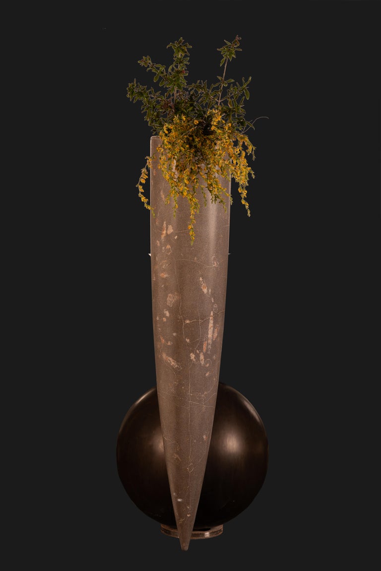 Aina Contemporary Jurassic Fossil Marble Amphora, Living Collection For ...