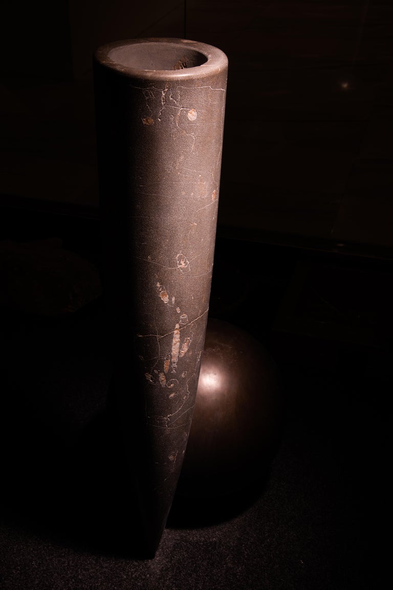 Aina Contemporary Jurassic Fossil Marble Amphora, Living Collection For ...