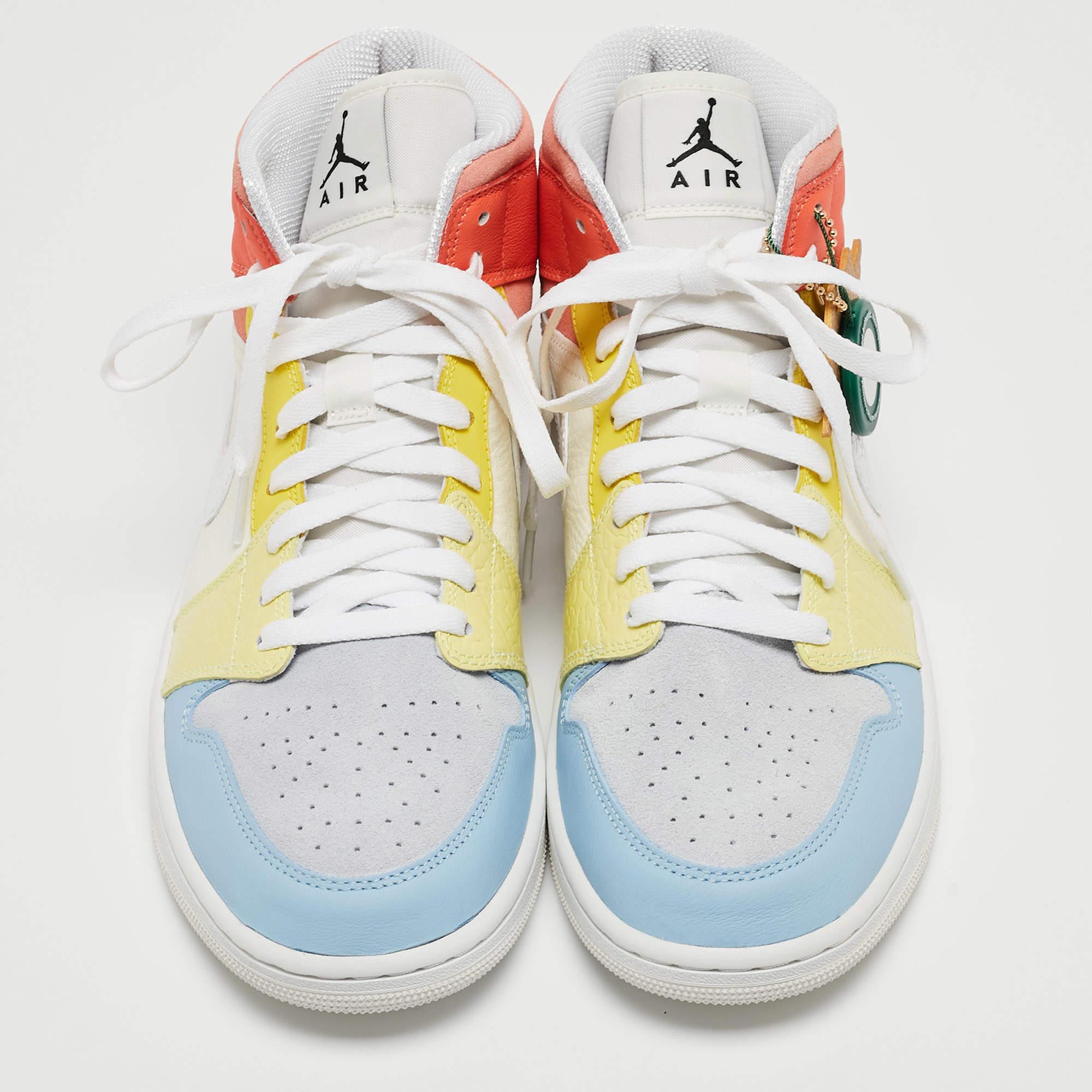 Air Jordan Leather and Suede Jordan 1 Mid To My First Coach Sneakers ...