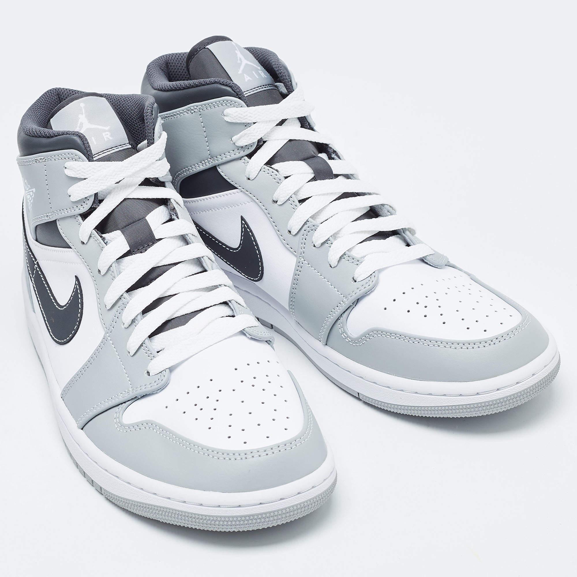 Air Jordan Multicolor Leather Jordan 1 Mid Light Smoke Grey Anthracite ...