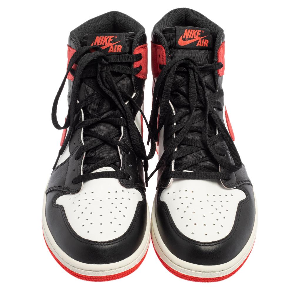 Air Jordan Tricolor Leather Air Jordan 1 Retro High Top Sneakers Size ...