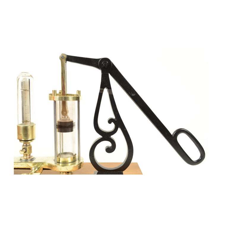 1900s Antique Air Pump Type Fleuss Glass and Wood Physic Scientific ...