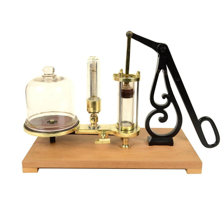 1900s Antique Air Pump Type Fleuss Glass and Wood Physic Scientific ...