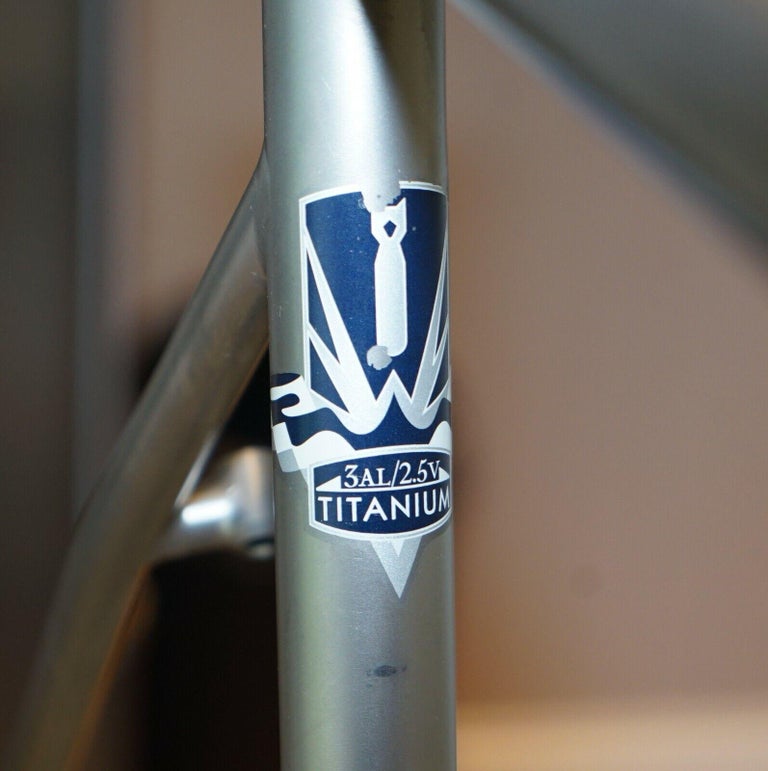 AIRBORNE TITANIUM 3AL-2.5V ROAD TT BIKE FRAMESET CARBON BLADED FORKS ...