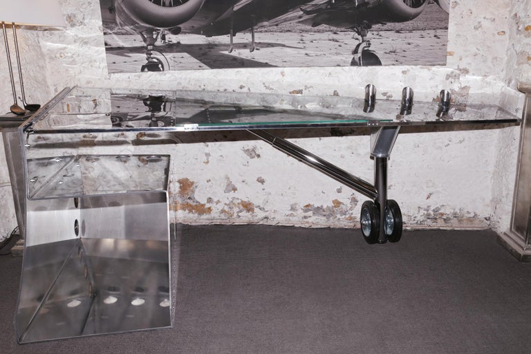 Aircraft Wing Desk in Riveted Polished Aluminium For Sale at 1stDibs ...