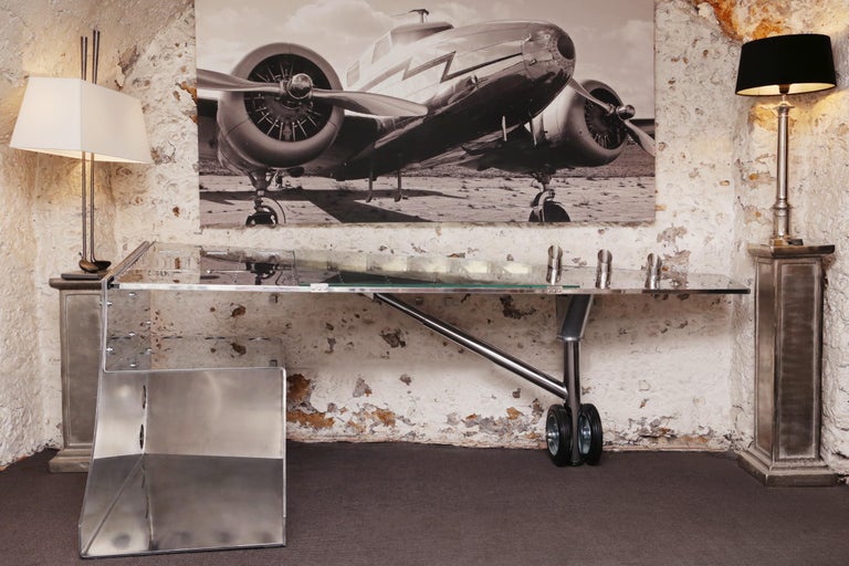 Aircraft Wing Desk in Riveted Polished Aluminium For Sale at 1stDibs ...