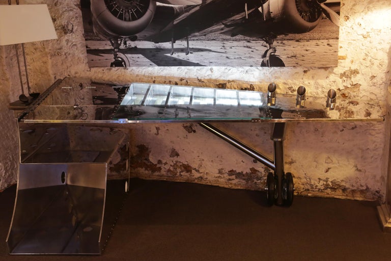 Aircraft Wing Desk in Riveted Polished Aluminium For Sale at 1stDibs ...