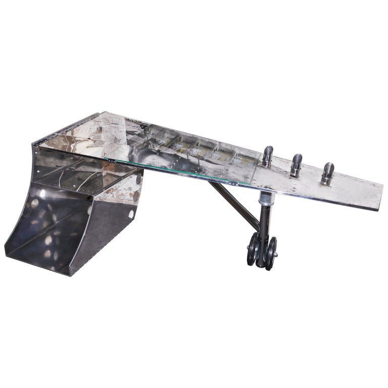 Aircraft Wing Desk in Riveted Polished Aluminium For Sale at 1stDibs ...