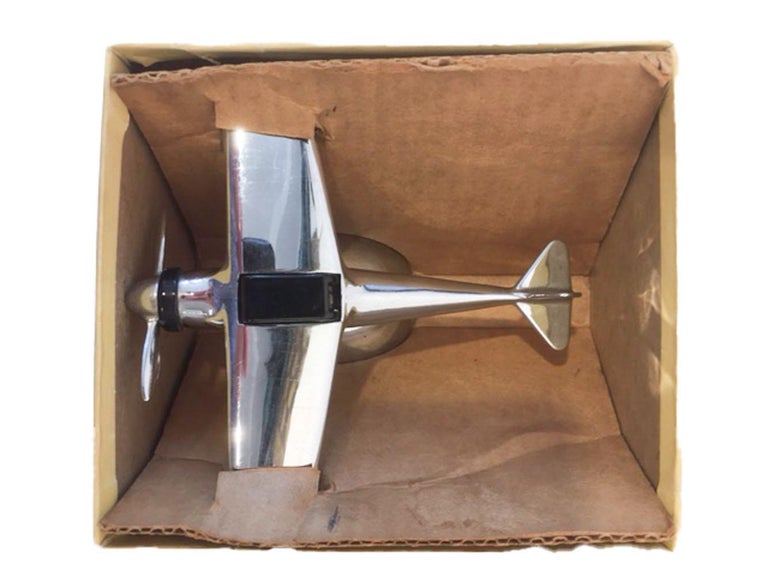 Airflame Lighter, Vintage Chrome Single Propeller Airplane Table ...