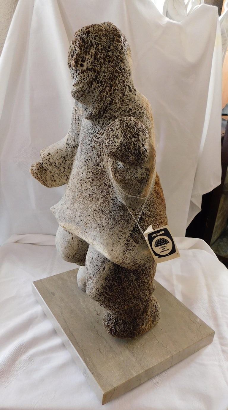 Aisa Piungetug Inuit Whale Bone Carving Native American at 1stDibs