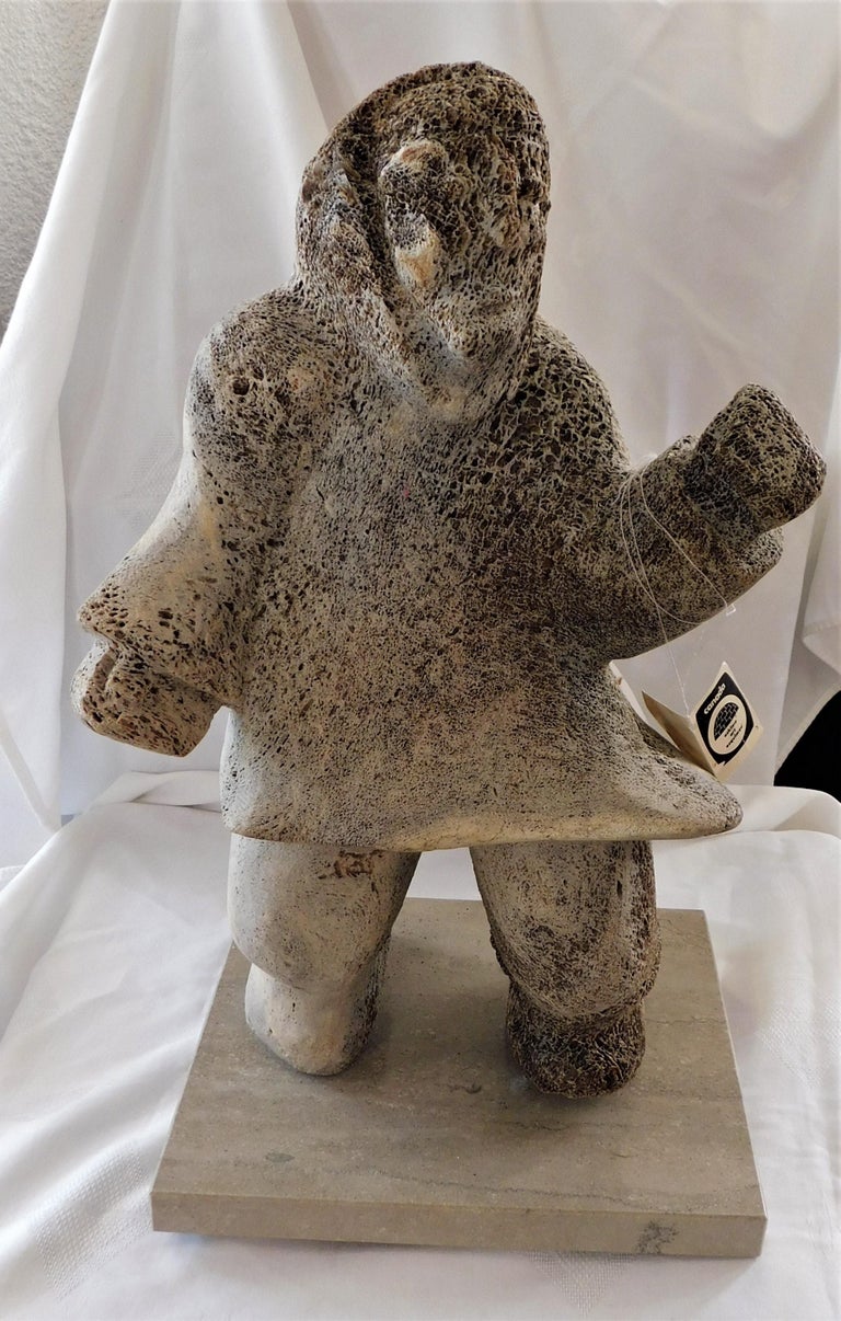 Aisa Piungetug Inuit Whale Bone Carving Native American at 1stDibs ...