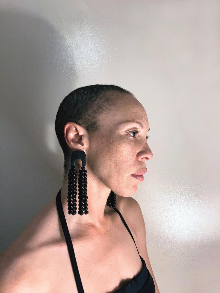 Aisi Carved Wood Tassel Bead Earrings For Sale at 1stDibs