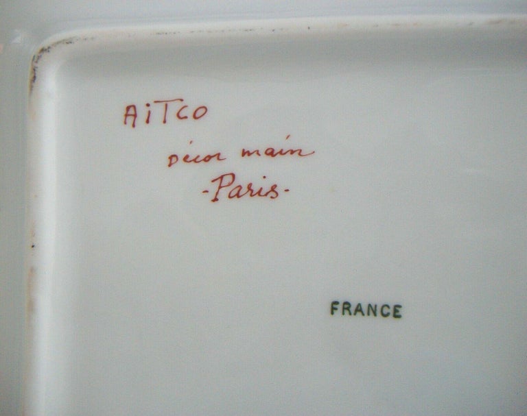 Aitco, Hand Painted and Gilded Limoges Cabinet Tray, France, Mid 20th ...
