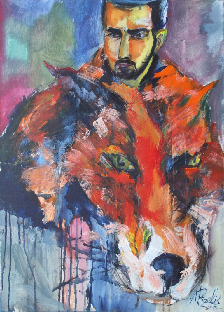 Aivis Pizelis - Mr. Fox. 2015. Canvas, acrylic. 90x65 cm For Sale at 1stDibs