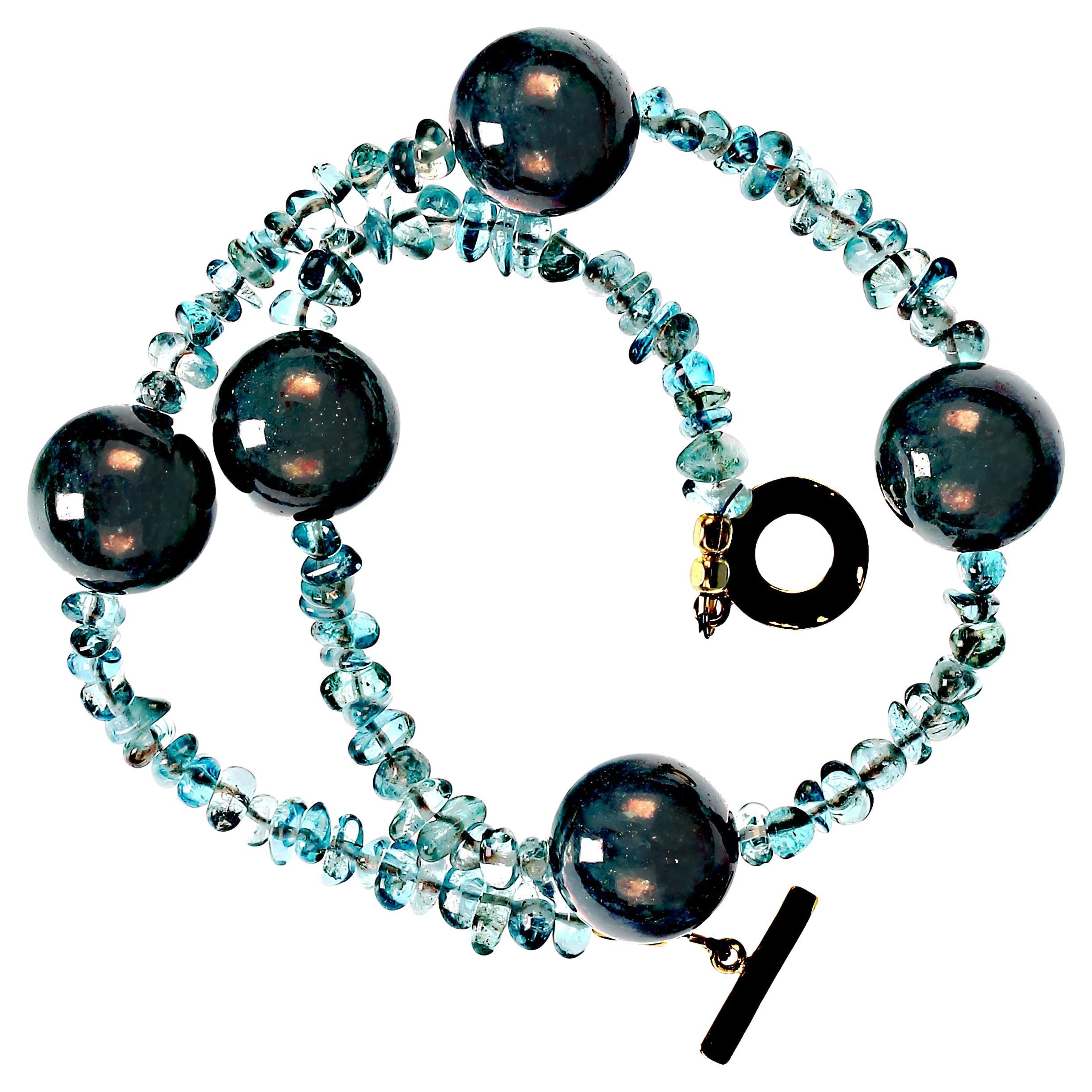 AJD 18 Inch Large Teal Color Apatite Spheres Mixed with Tumbled Apatite ...