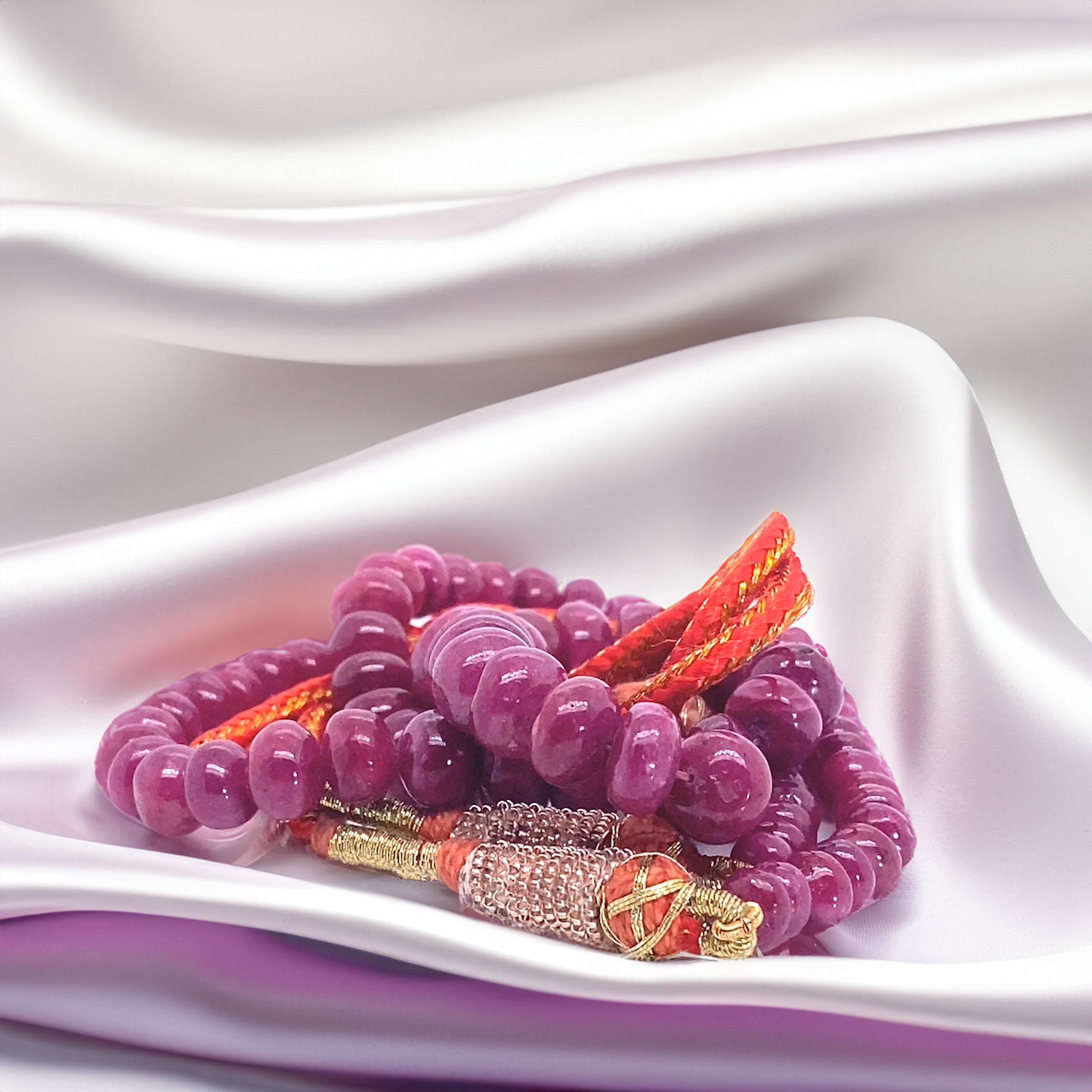 AJD 18 Inch Natural Opaque Graduated Ruby Necklace at 1stDibs | pearl ...