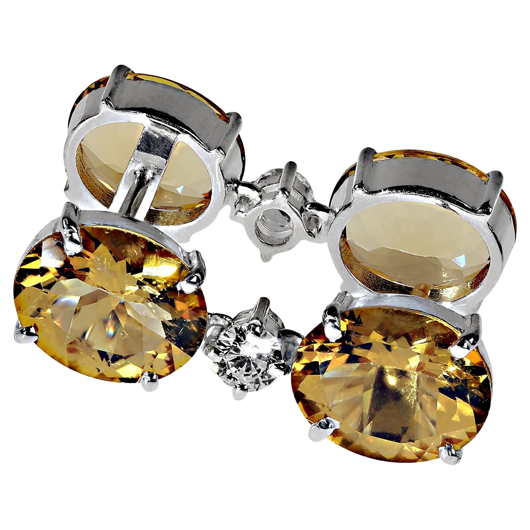 AJD Beautiful Beryl Drop Earrings in Sterling Silver with Gold Rhodium ...