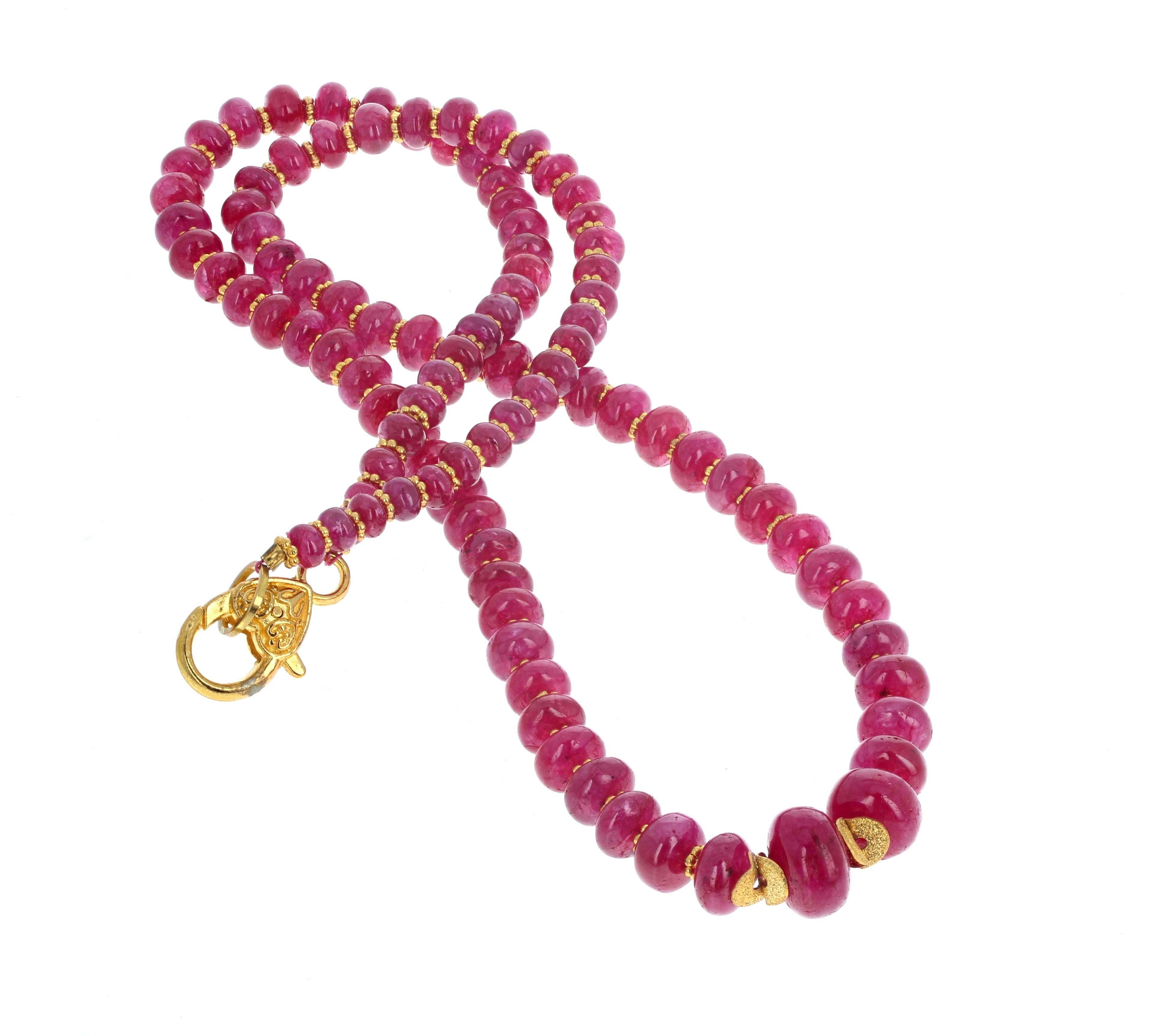 AJD Amazingly Beautiful Long Red REAL Ruby Rondels 25" Necklace For ...