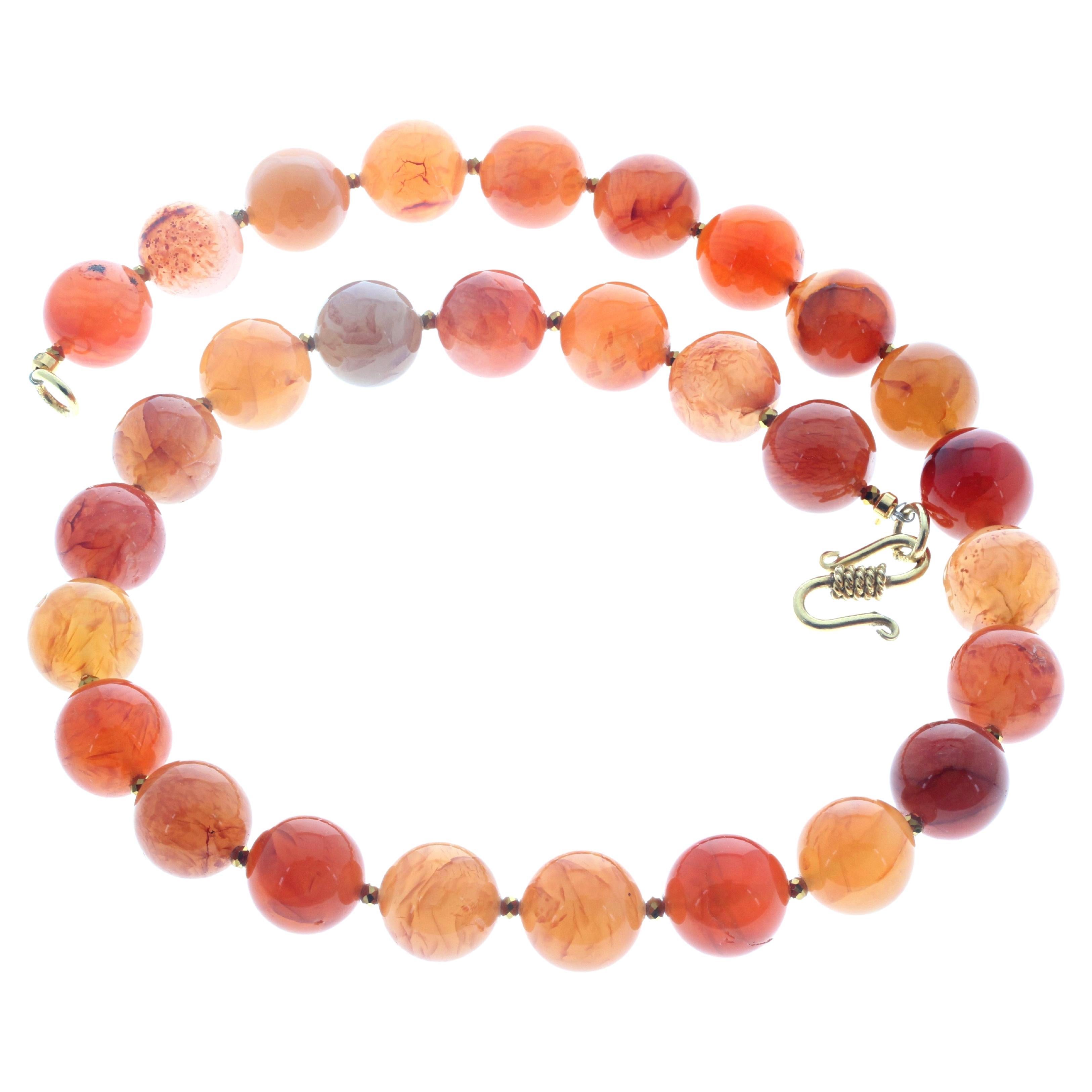 AJD Beautiful Natural Real Carnelian Agate Necklace For Sale at 1stDibs