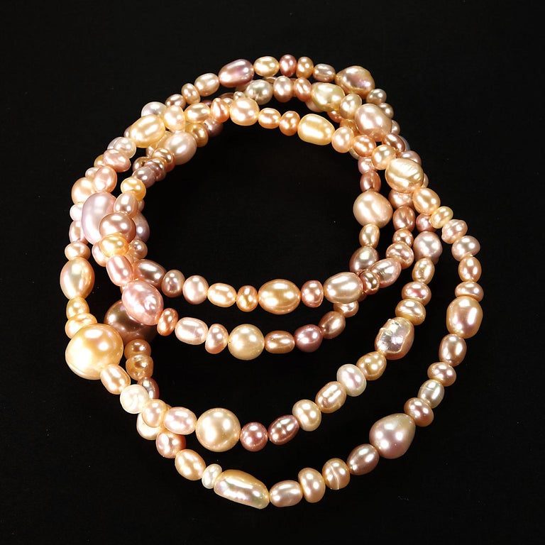 AJD 30 Inch Continuous Strand of Freshwater Natural Color Pearls For ...