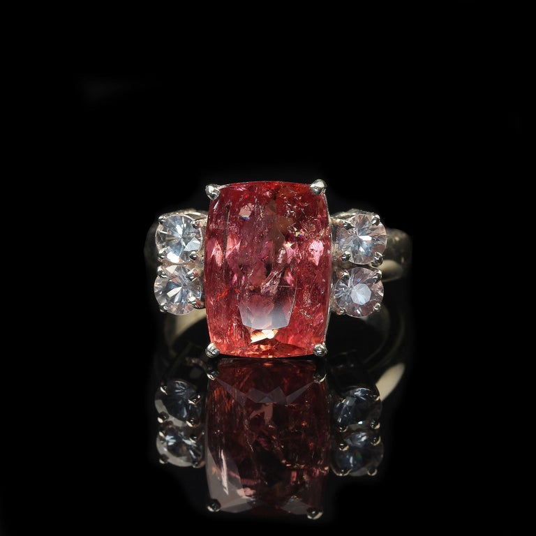 AJD Dinner Ring of Brazilian Imperial Topaz and White Sapphires For ...