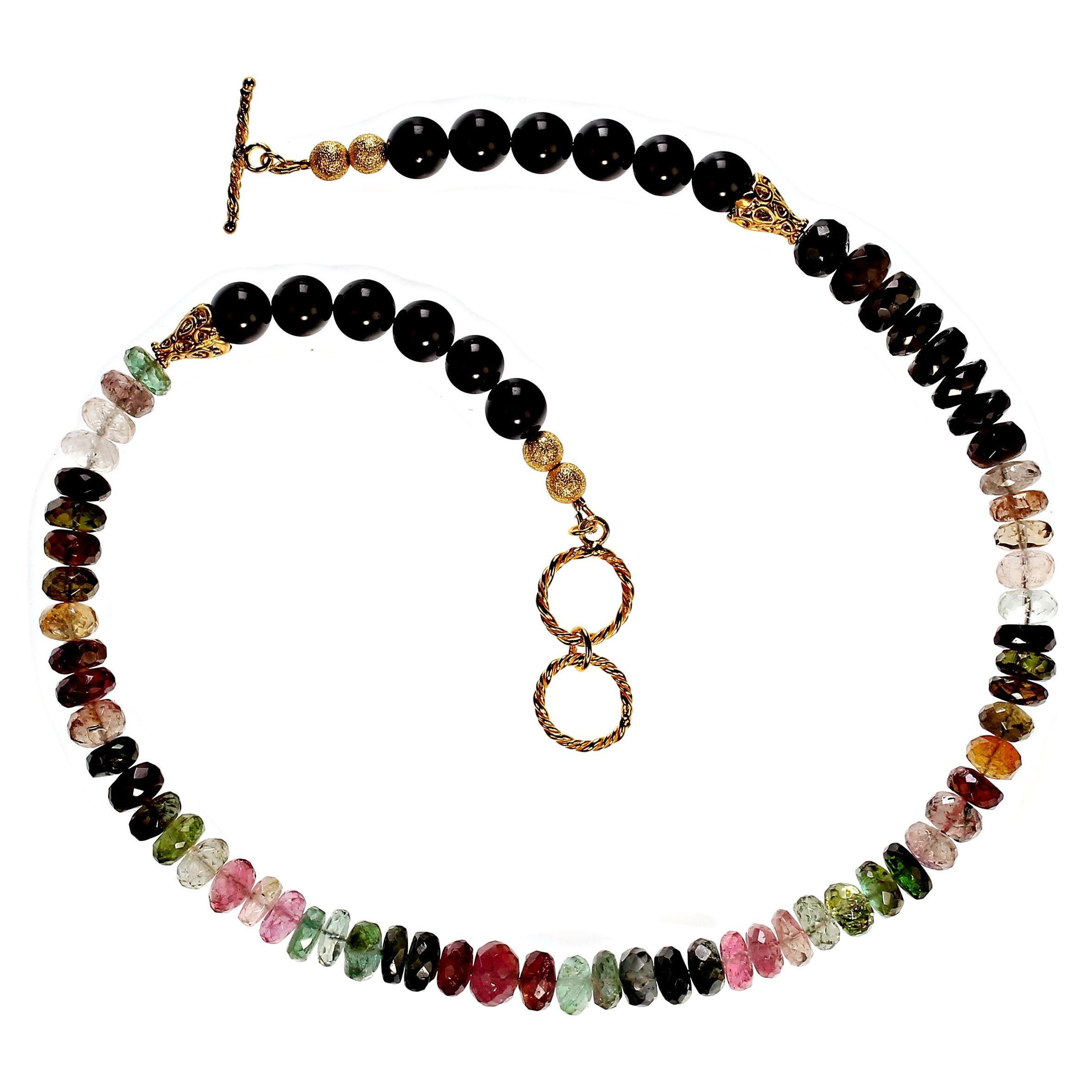 AJD Elegant 18 Inch Multi color Tourmaline necklace Great Holiday Gift ...
