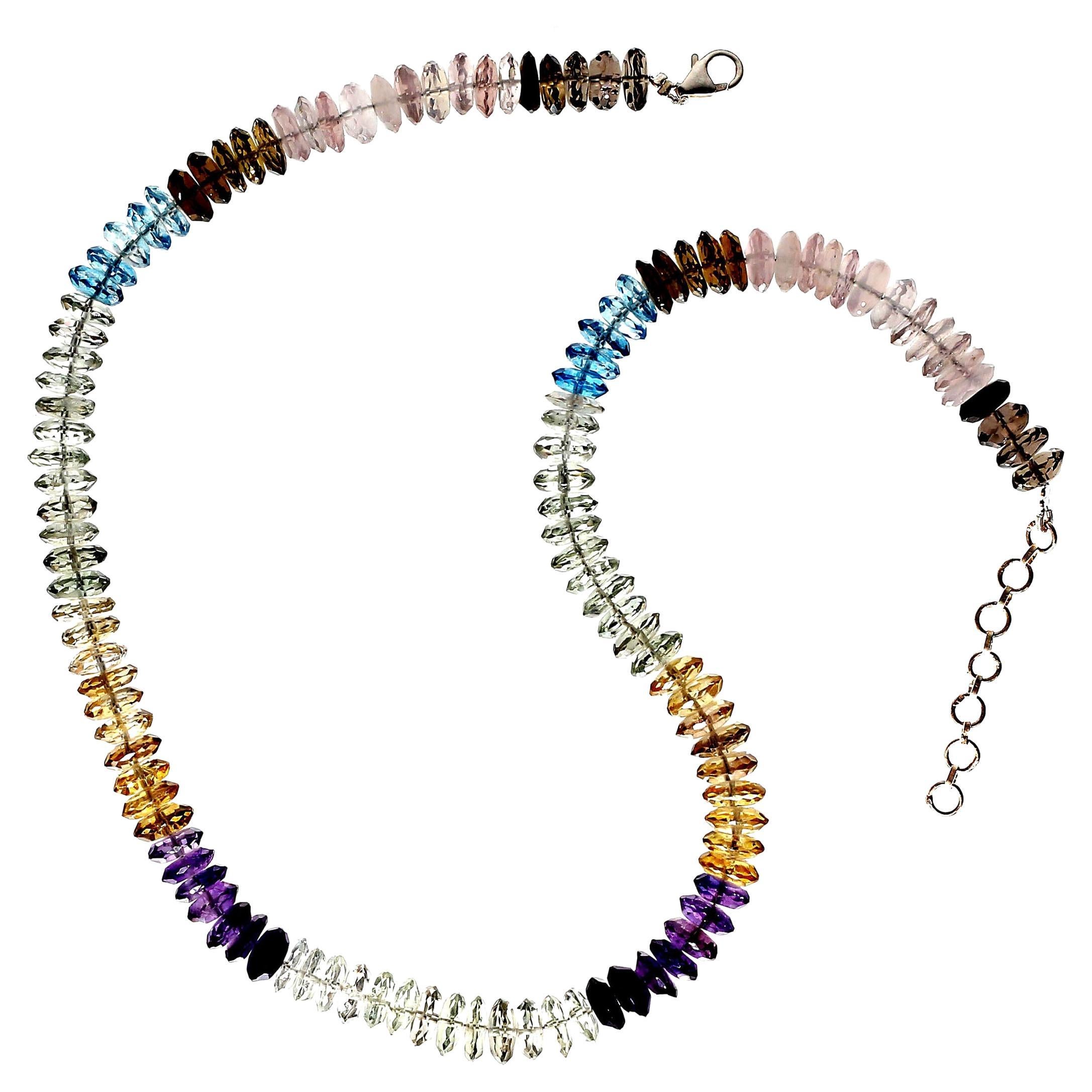 Asprey Multi Color Gemstone Gold Necklace For Sale at 1stDibs