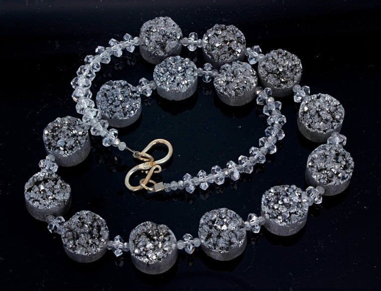 AJD Fascinating Glittering Natural Druzy Quartz Necklace For Sale at ...